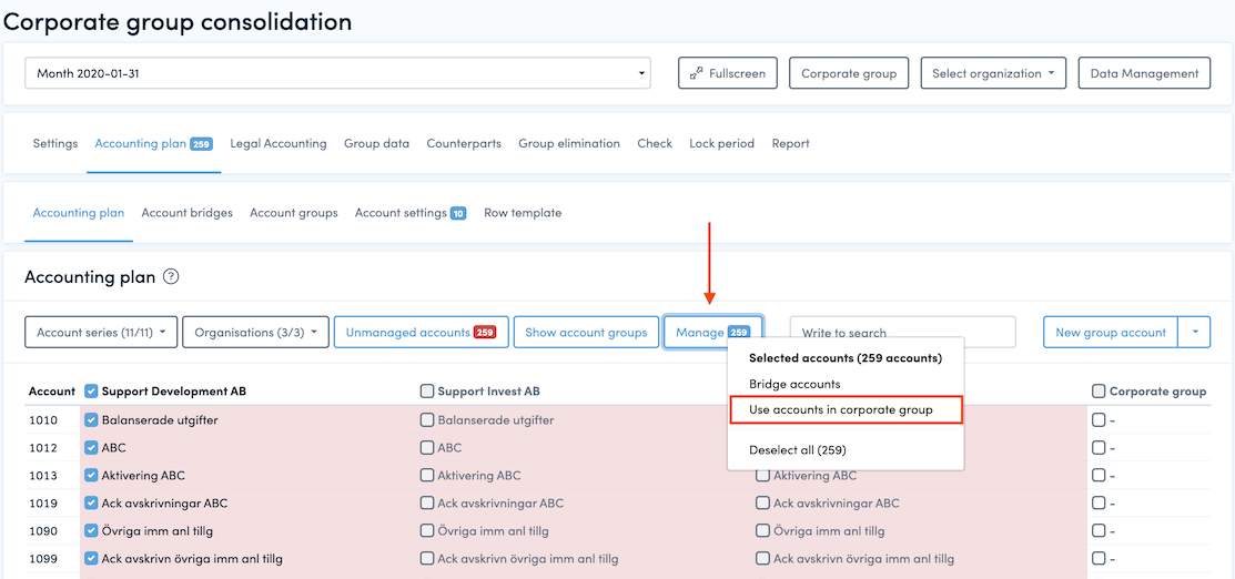 Part 2 - Create group chart of accounts – Boardeaser