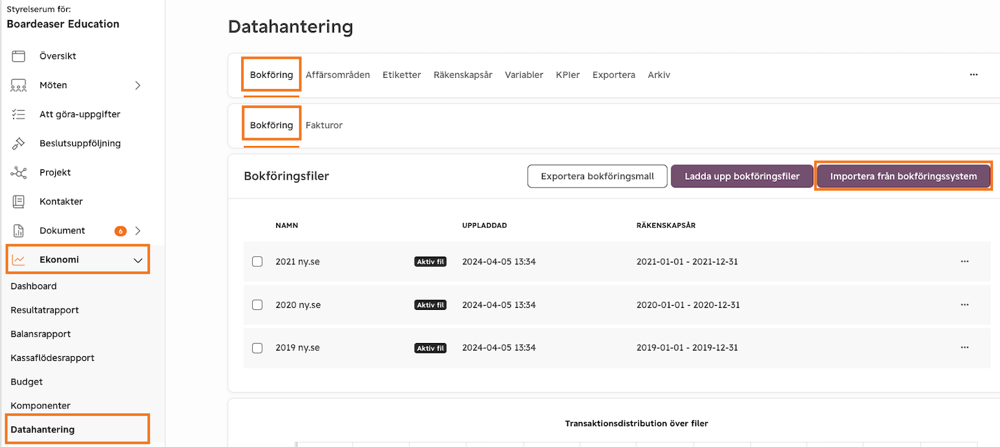 Hur laddar jag upp bokföringsdata från integrationer? – Boardeaser AB