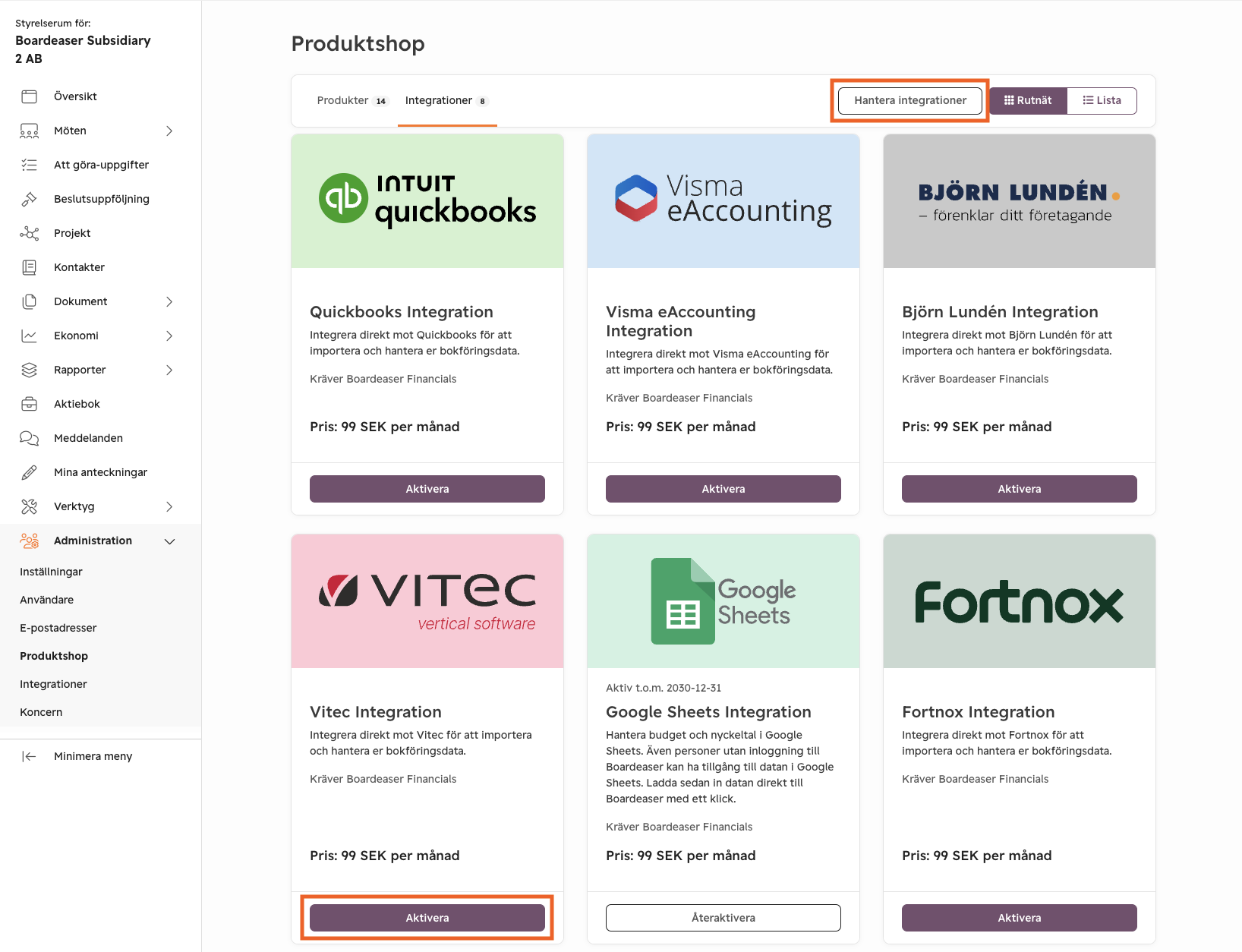 Hur aktiverar jag Vitec integrationen? – Boardeaser AB