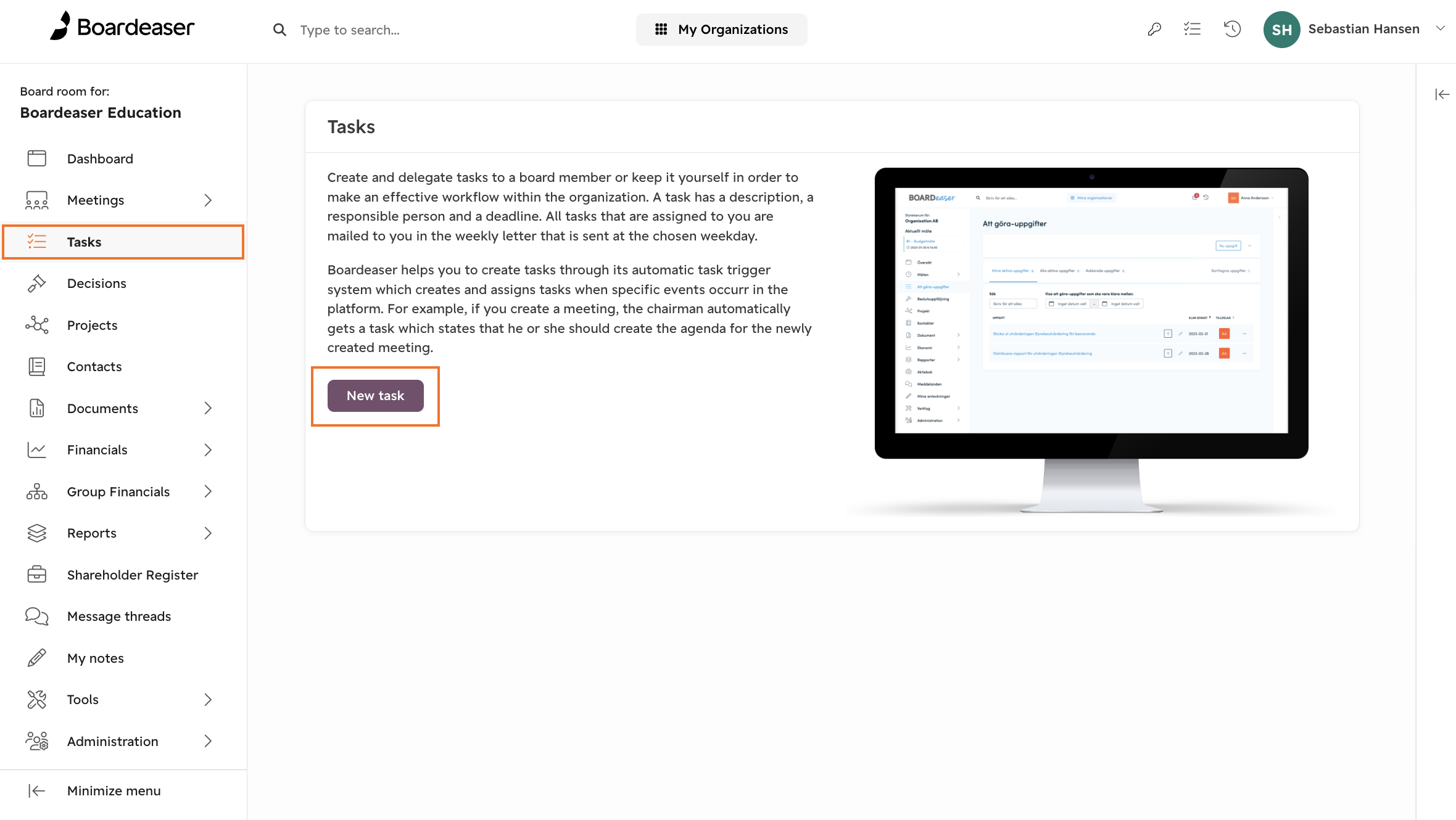 How do I create tasks? – Boardeaser
