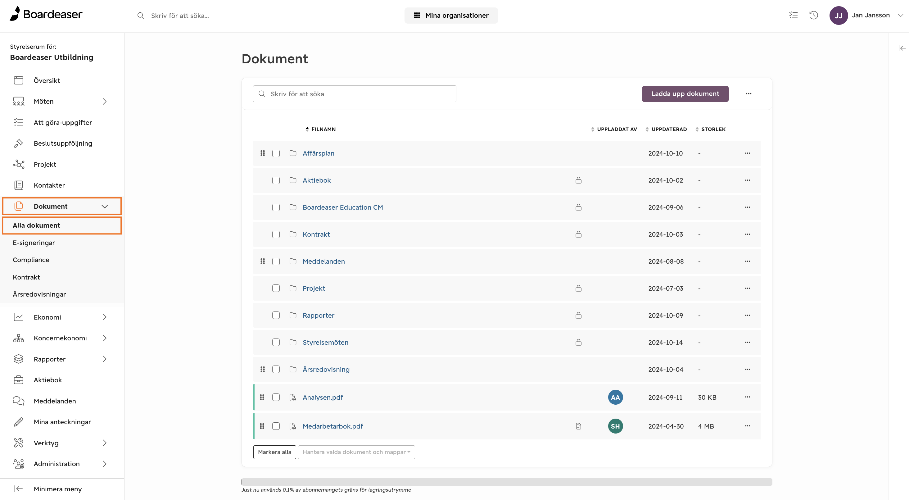 Hur laddar jag ner filer och mappar? – Boardeaser AB